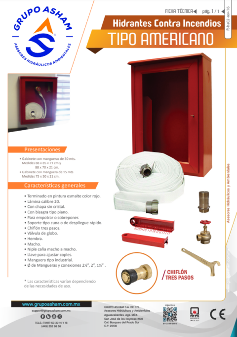 Hidrante Tipo Americano | Grupo Asham S.A. de C.V.